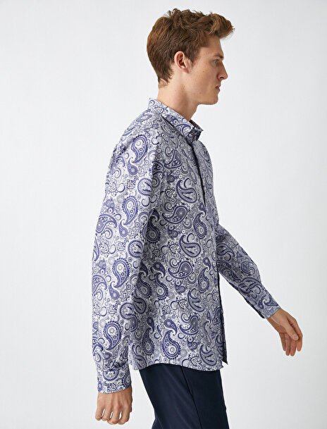 Koton Erkek Pamuklu Desenli Klasik Yaka Uzun Kollu Gömlek Koton Erkek Pamuklu Desenli Klasik Yaka Uzun Kollu Gömlek