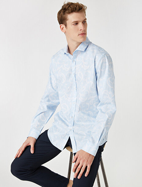 Koton Erkek Pamuklu Klasik Yaka Uzun Kollu Gömlek