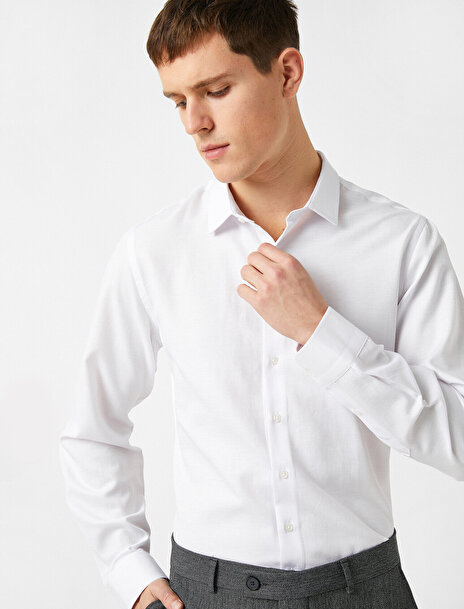 Koton Erkek Pamuklu Klasik Yaka Uzun Kollu Gömlek