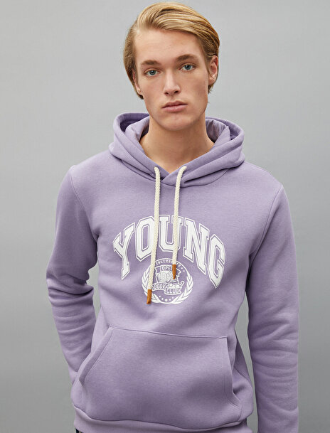 Koton Erkek Yazılı Baskılı Kapüşonlu Sweatshirt