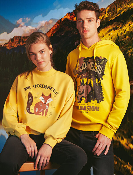 Koton Erkek %100 Organik Pamuk Kapüsonlu Baskili  Sweatshirt Koton Erkek %100 Organik Pamuk Kapüsonlu Baskili  Sweatshirt