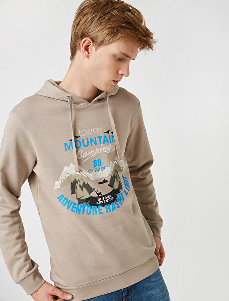 Koton Erkek Respect Life - Yasama Saygi - Organik Pamuk Kapüşonlu Baskılı Uzun Kollu Sweatshirt Koton Erkek Respect Life - Yasama Saygi - Organik Pamuk Kapüşonlu Baskılı Uzun Kollu Sweatshirt