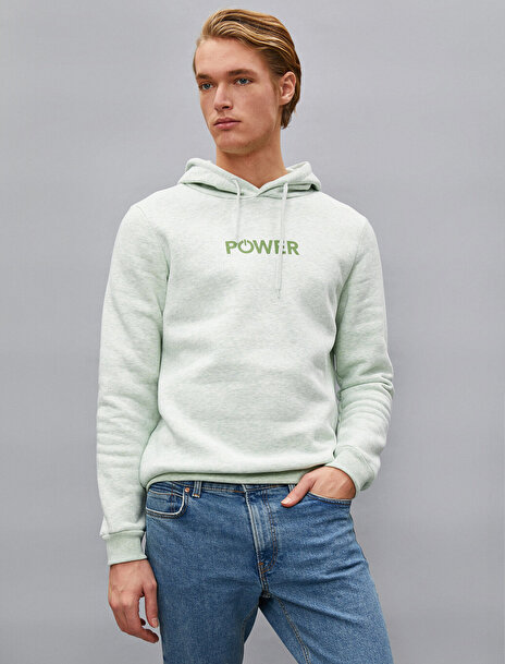 Koton Erkek Kapüşonlu Yazılı Baskılı Uzun Kollu Sweatshirt