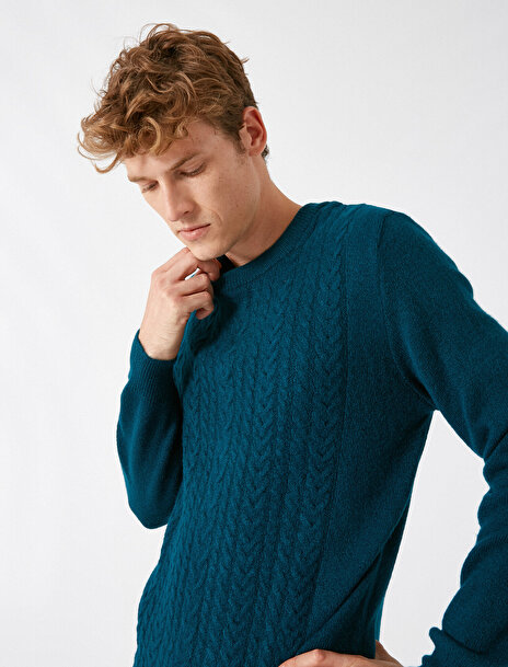 Koton Erkek Bisiklet Yaka Slim Triko Kazak