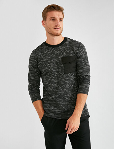 Koton Erkek Bisiklet Yaka Uzun Kollu Cepli Kazak