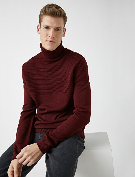 Koton Erkek Boğazlı Slim Fit Triko Kazak