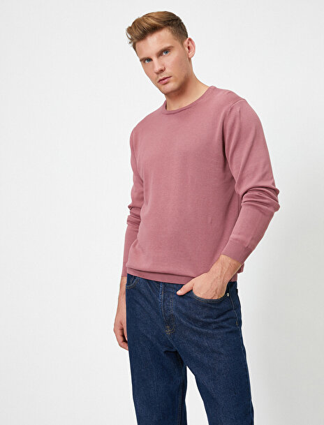 Koton Erkek Pamuklu Bisiklet Yaka Triko Kazak