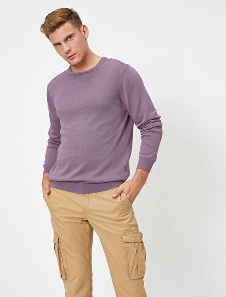 Koton Erkek Pamuklu Bisiklet Yaka Triko Kazak