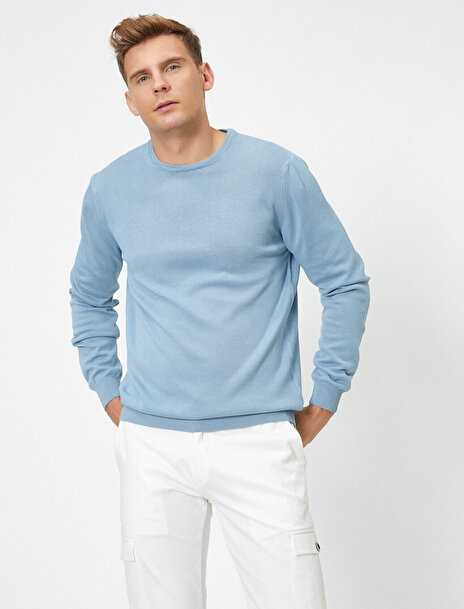 Koton Erkek Pamuklu Bisiklet Yaka Triko Kazak