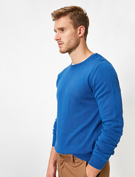 Koton Erkek Pamuklu Bisiklet Yaka Triko Kazak