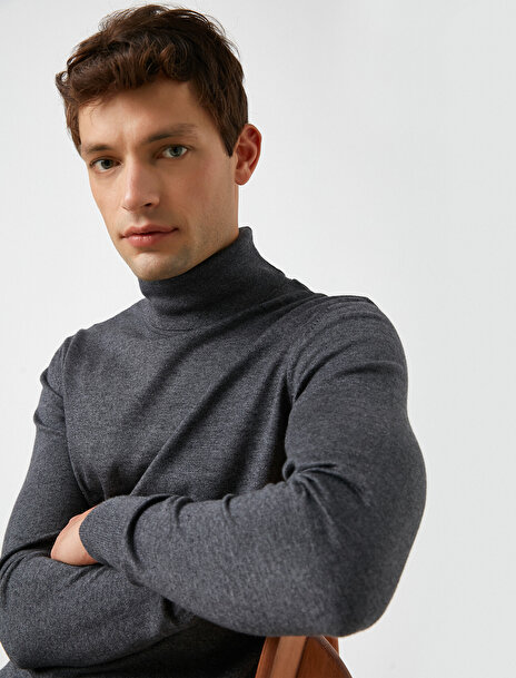 Koton Erkek Pamuklu Boğazlı Basic Triko Kazak