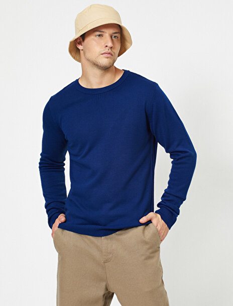 Koton Erkek Bisiklet Yaka Uzun Kollu Dar Kesim Triko Kazak