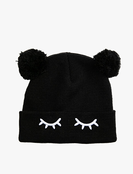 Koton Kız Çocuk Ponponlu İşlemeli Bere