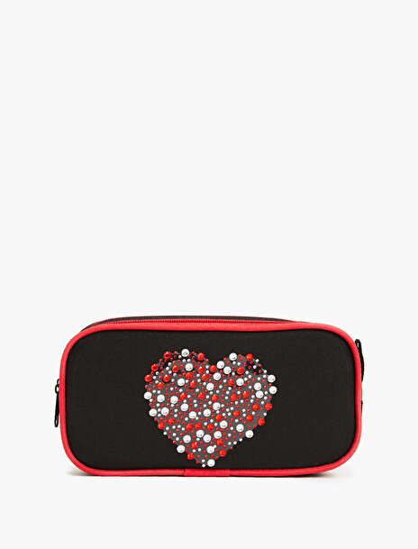 Koton Kadın Çift Gözlü Taşlı Kalem Çantası