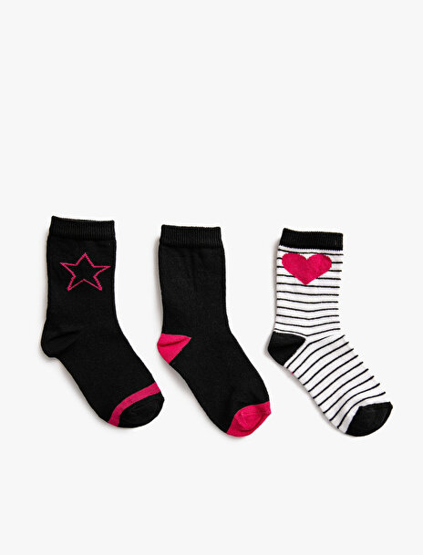 Koton Kız Çocuk Kız Çocuk 3'lü Desenli Çorap Seti