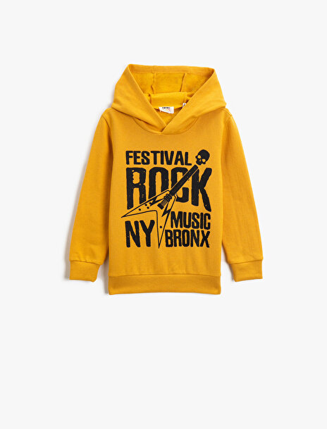 Koton Erkek Çocuk Kapüsonlu Yazili Baskili Uzun Kollu Sweatshirt