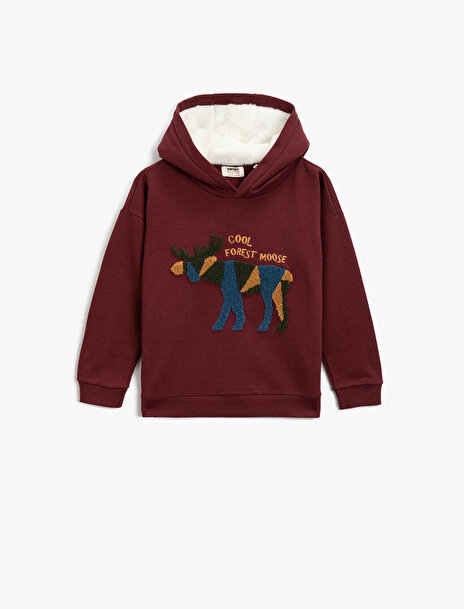 Koton Erkek Çocuk Pamuklu Kapüşonlu Baskılı Sweatshirt