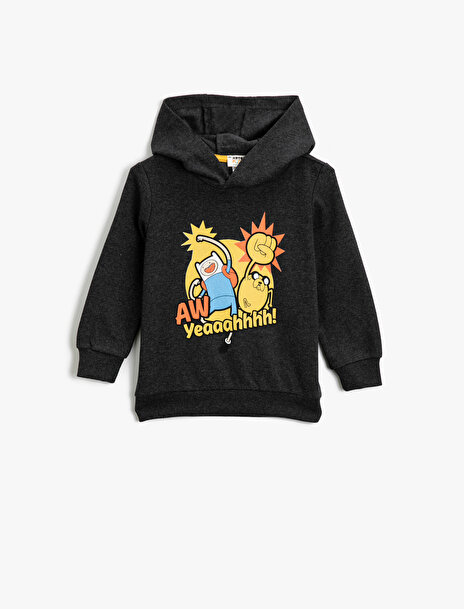 Koton Erkek Çocuk Kapüşonlu Adventure Time Lisanslı Baskılı Uzun Kollu Sweatshirt Koton Erkek Çocuk Kapüşonlu Adventure Time Lisanslı Baskılı Uzun Kollu Sweatshirt
