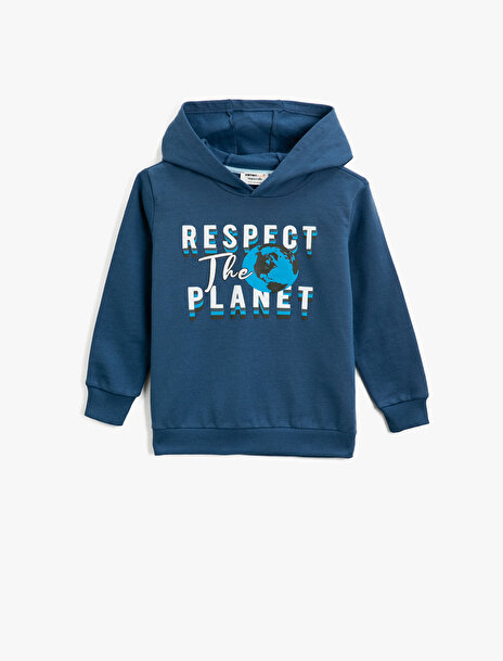 Koton Erkek Çocuk Kapüşonlu Pamuklu Yazılı Baskılı Uzun Kollu Sweatshirt Koton Erkek Çocuk Kapüşonlu Pamuklu Yazılı Baskılı Uzun Kollu Sweatshirt