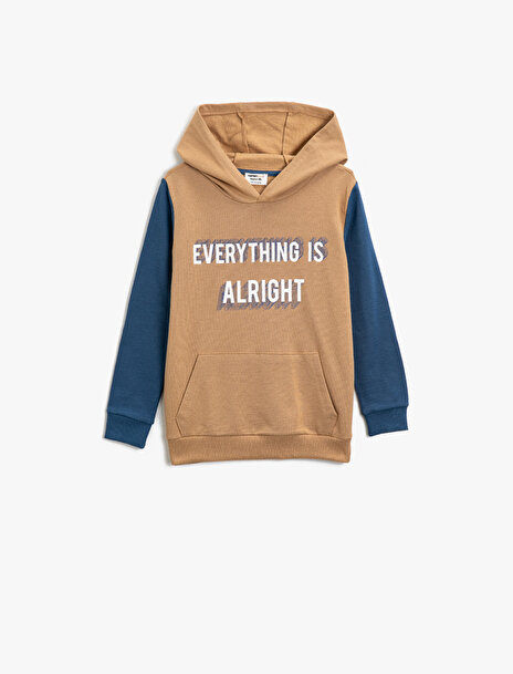 Koton Erkek Çocuk Organik Pamuklu Yazili Baskili Kapüsonlu Uzun Kollu Sweatshirt Koton Erkek Çocuk Organik Pamuklu Yazili Baskili Kapüsonlu Uzun Kollu Sweatshirt