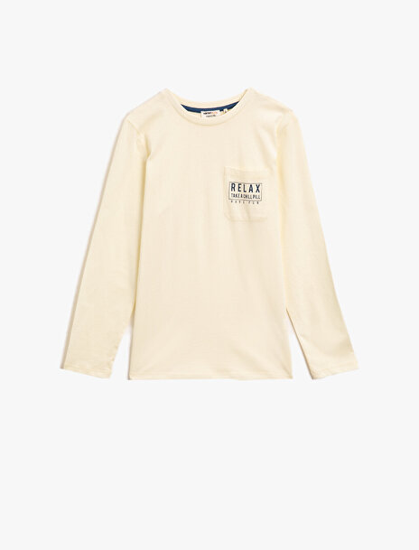 Koton Erkek Çocuk Organik Pamuklu Yazili Baskili Bisiklet Yaka Cepli Tisört