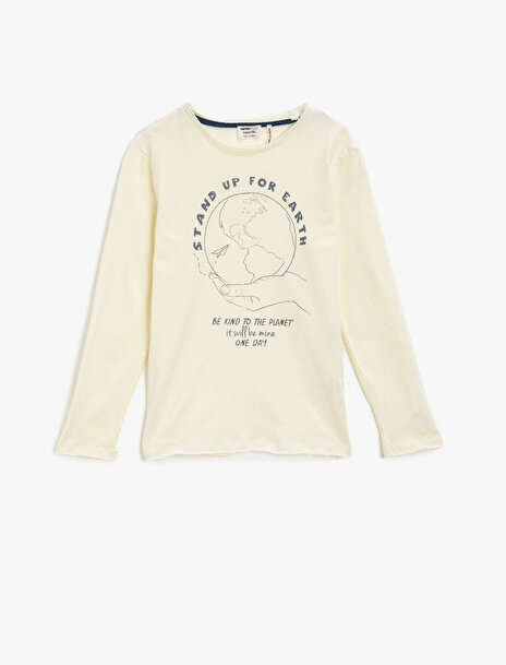 Koton Erkek Çocuk Organik Pamuklu Yazili Baskili Tisört