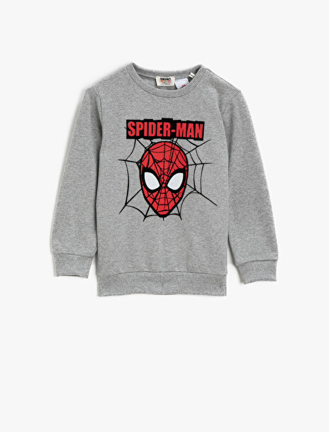 Koton Erkek Çocuk Spiderman Lisanslı Baskılı Bisiklet Yaka Sweatshirt