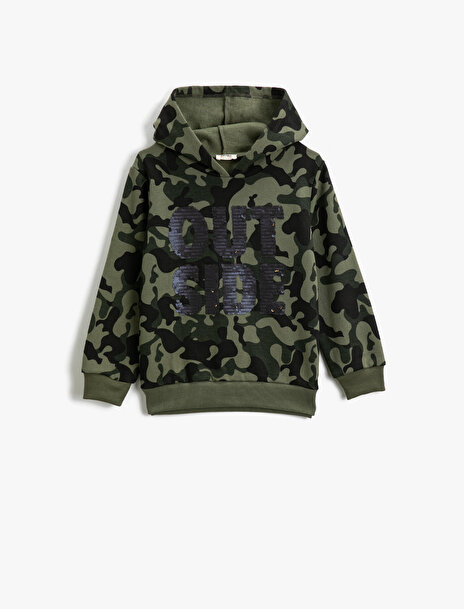 Koton Erkek Çocuk Respect Life - Yaşama Saygı - Kapüşonlu Kamuflaj Desenli Pullu Sweatshirt Koton Erkek Çocuk Respect Life - Yaşama Saygı - Kapüşonlu Kamuflaj Desenli Pullu Sweatshirt