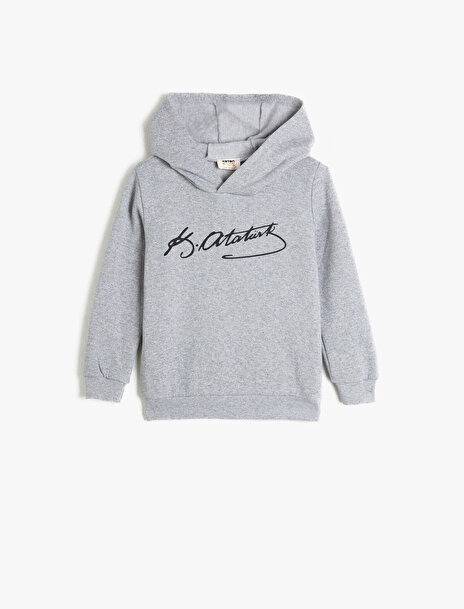 Koton Erkek Çocuk Atatürk İmzası Baskılı Sweatshirt