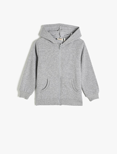 Koton Erkek Çocuk Kapüsonlu Fermuarli Basic Sweatshirt Koton Erkek Çocuk Kapüsonlu Fermuarli Basic Sweatshirt