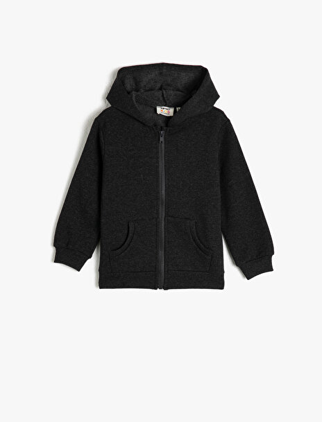 Koton Erkek Çocuk Kapüsonlu Fermuarli Basic Sweatshirt Koton Erkek Çocuk Kapüsonlu Fermuarli Basic Sweatshirt