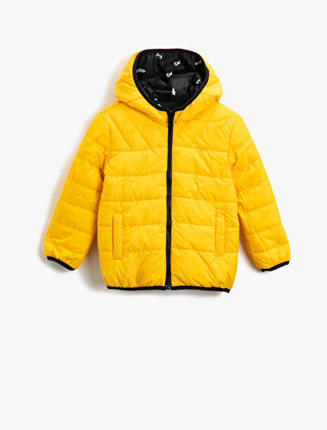 Koton Erkek Çocuk Kapüşonlu Çift Taraflı Fermuarlı Şişme Mont