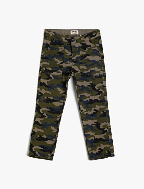 Koton Erkek Çocuk Pamuklu Kamuflaj Desenli Pantolon