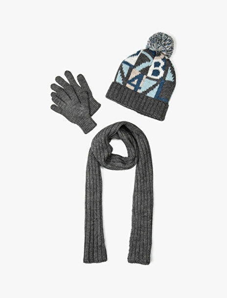Koton Erkek Çocuk Örgü Atkı Eldiven Bere Takım Koton Erkek Çocuk Örgü Atkı Eldiven Bere Takım