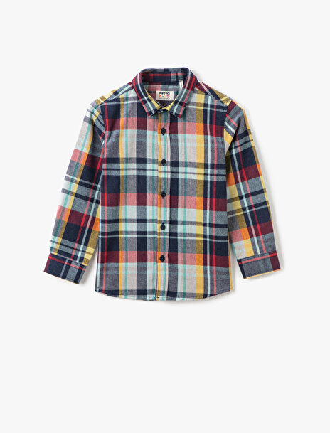 Koton Erkek Çocuk Klasik Yaka Kareli Uzun Kollu Gömlek Koton Erkek Çocuk Klasik Yaka Kareli Uzun Kollu Gömlek