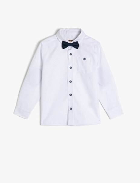 Koton Erkek Çocuk Uzun Kollu Papyonlu Gömlek