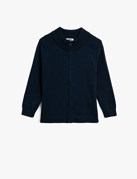 Koton Erkek Çocuk Pamuklu Fermuarlı Uzun Kollu Triko Hırka
