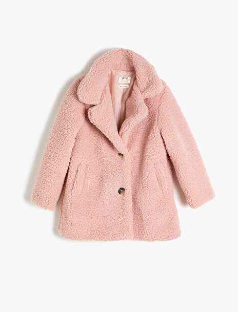 Koton Kız Çocuk Peluş Düğmeli İçi Astarlı Cepli Kaban Koton Kız Çocuk Peluş Düğmeli İçi Astarlı Cepli Kaban