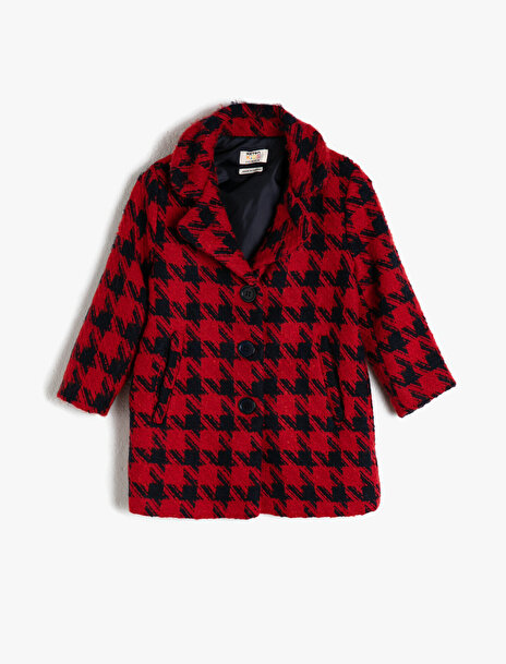 Koton Kız Çocuk Kareli Kaban