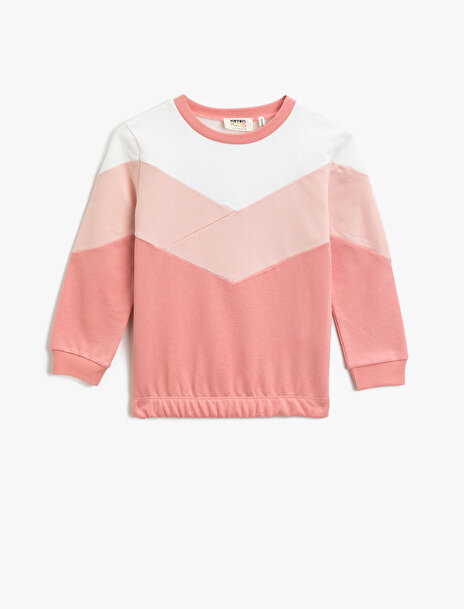 Koton Kız Çocuk Organik Pamuklu Renk Bloklu Uzun Kollu Bisiklet Yaka Sweatshirt Koton Kız Çocuk Organik Pamuklu Renk Bloklu Uzun Kollu Bisiklet Yaka Sweatshirt