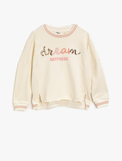 Koton Kız Çocuk Respect Life - Yaşama Saygı -  Organik Yazılı İşlemeli Pullu Pamuklu Bisiklet Yaka Sweatshirt Koton Kız Çocuk Respect Life - Yaşama Saygı -  Organik Yazılı İşlemeli Pullu Pamuklu Bisiklet Yaka Sweatshirt
