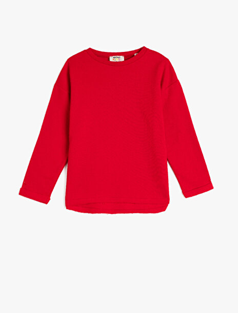 Koton Kız Çocuk Pamuklu Bisiklet Yaka Uzun Kollu Basic Sweatshirt Koton Kız Çocuk Pamuklu Bisiklet Yaka Uzun Kollu Basic Sweatshirt