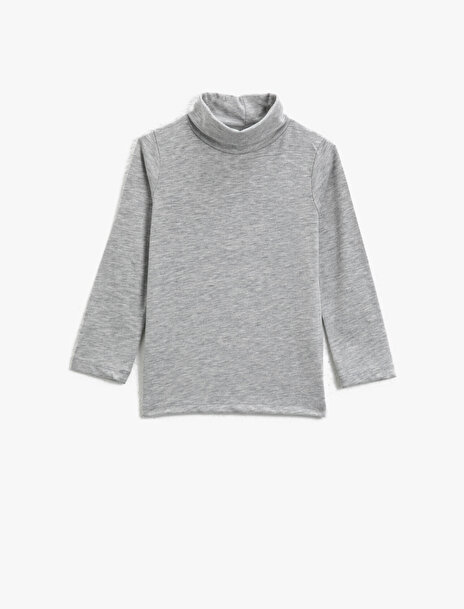 Koton Kız Çocuk Dik Yaka Basic Uzun Kollu Tişört