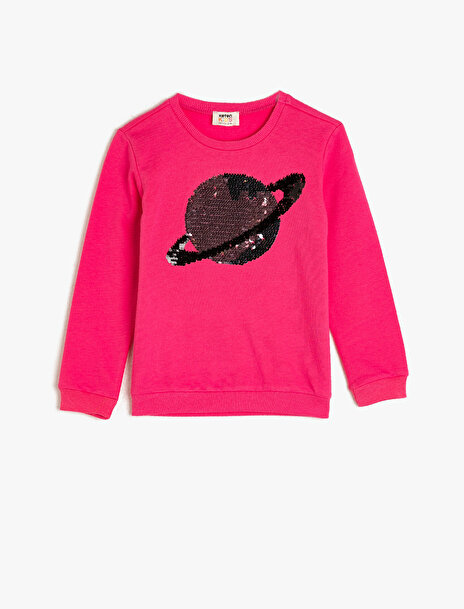 Koton Kız Çocuk Pamuklu Bisiklet Yaka Uzun Kollu Pullu Sweatshirt Koton Kız Çocuk Pamuklu Bisiklet Yaka Uzun Kollu Pullu Sweatshirt