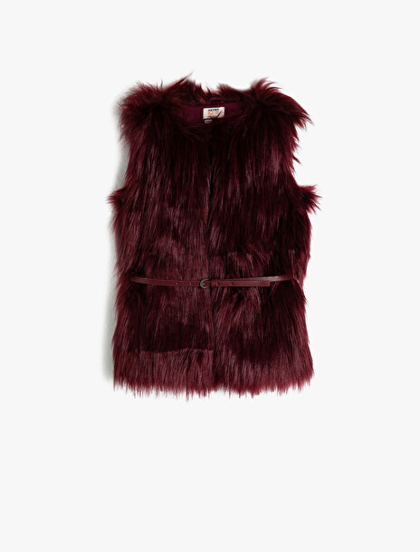 Koton Kız Çocuk Kemerli Suni Kürk Yelek Koton Kız Çocuk Kemerli Suni Kürk Yelek