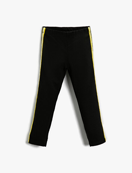 Koton Kız Çocuk Şerit Detaylı Simli Tayt Koton Kız Çocuk Şerit Detaylı Simli Tayt