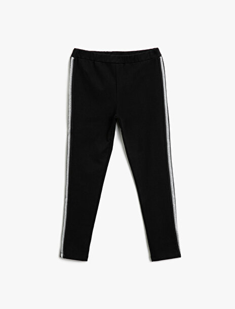 Koton Kız Çocuk Simli Şeritli Pamuklu Tayt Koton Kız Çocuk Simli Şeritli Pamuklu Tayt