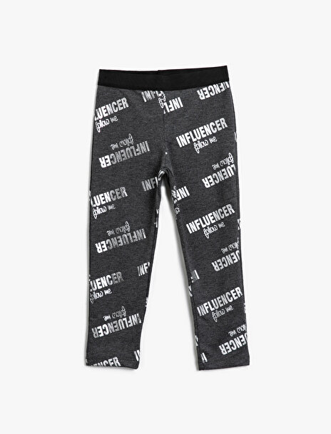 Koton Kız Çocuk Pamuklu Yazılı Baskılı Normal Bel Tayt Koton Kız Çocuk Pamuklu Yazılı Baskılı Normal Bel Tayt