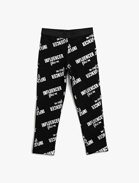 Koton Kız Çocuk Pamuklu Yazılı Baskılı Normal Bel Tayt Koton Kız Çocuk Pamuklu Yazılı Baskılı Normal Bel Tayt