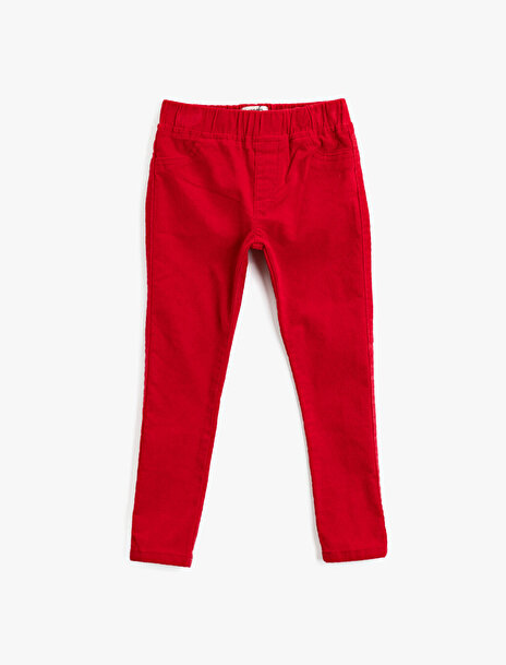 Koton Kız Çocuk Kadife Pamuklu Cepli Normal Bel Pantolon Koton Kız Çocuk Kadife Pamuklu Cepli Normal Bel Pantolon